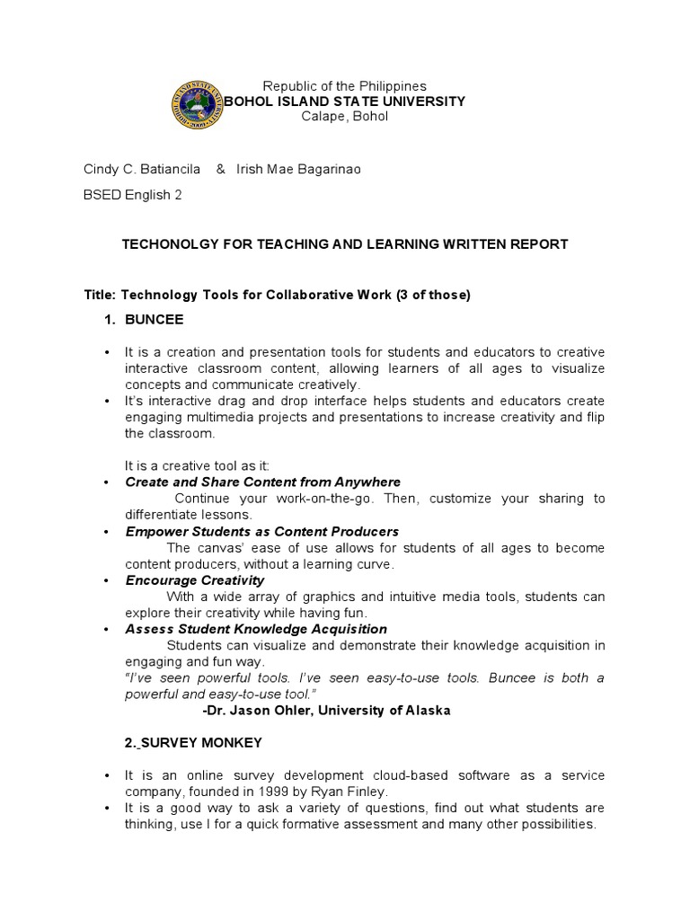 Technology Tools For Collaborative Work Word | PDF | Creativity | Pedagogy