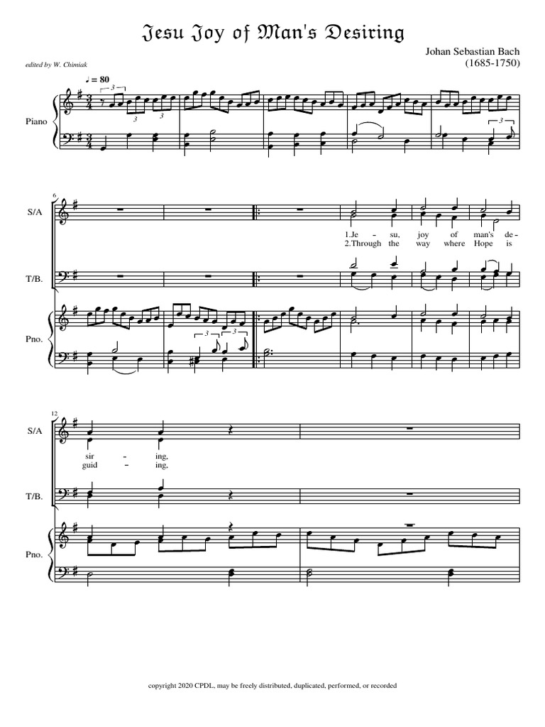 Jesu Joy of Man's Desiring PDF | PDF