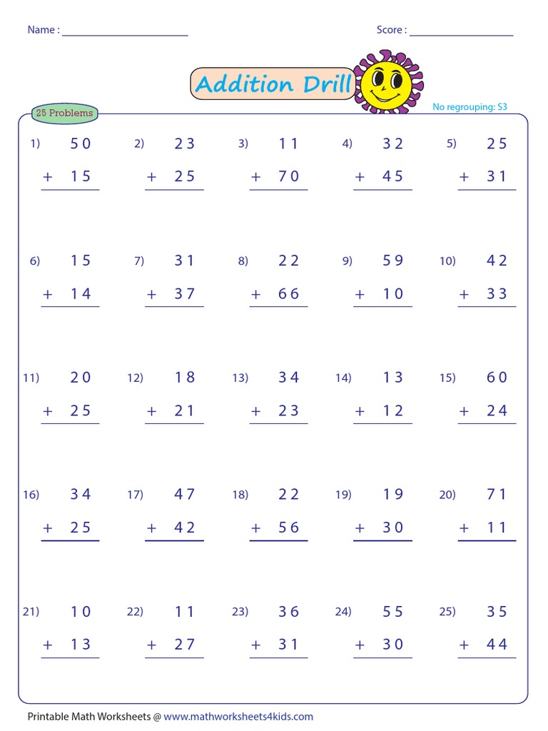 25 Problems: Name: Score | PDF