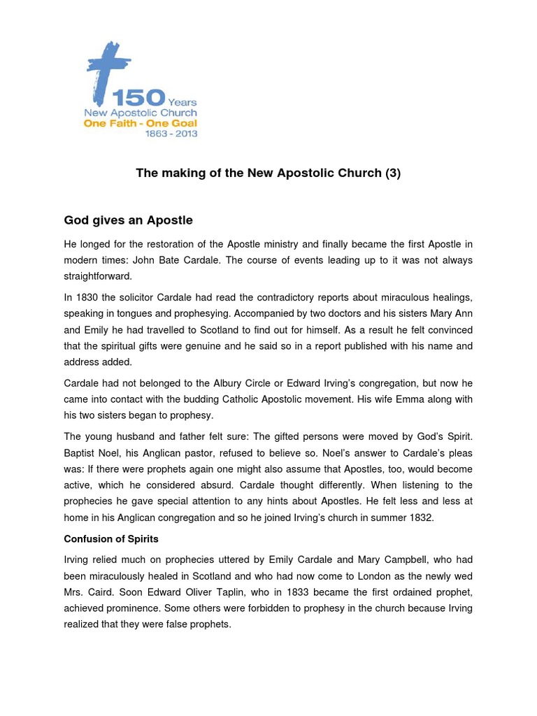 The Making of The New Apostolic Church | PDF | Prophecy | Spiritual Gift