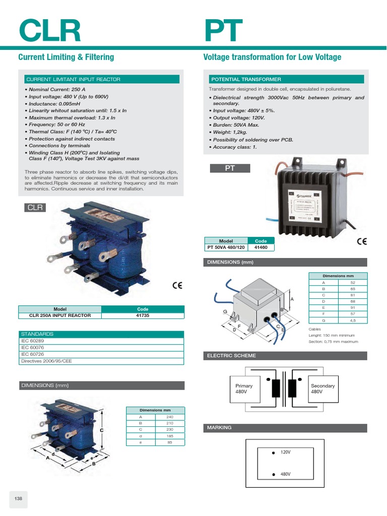 EN FANOXPC DATA CT CurrentLimitantInputReactor CLR GC17 R03 | PDF ...