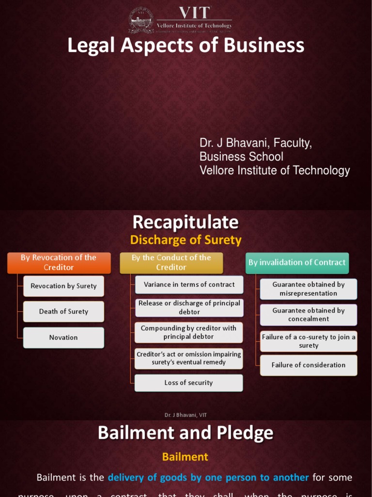 Legal Aspects of Business: Dr. J Bhavani, Faculty, Business School ...