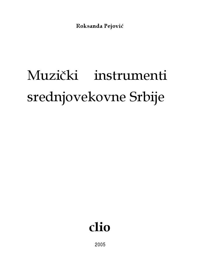 Muzicki Instrumenti Srednjevekovne Srbije | PDF