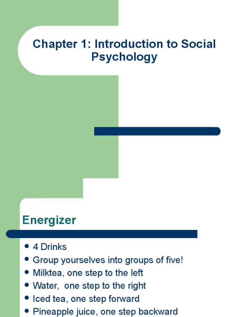 Chapter 1: Introduction To Social Psychology | PDF | Social Psychology ...