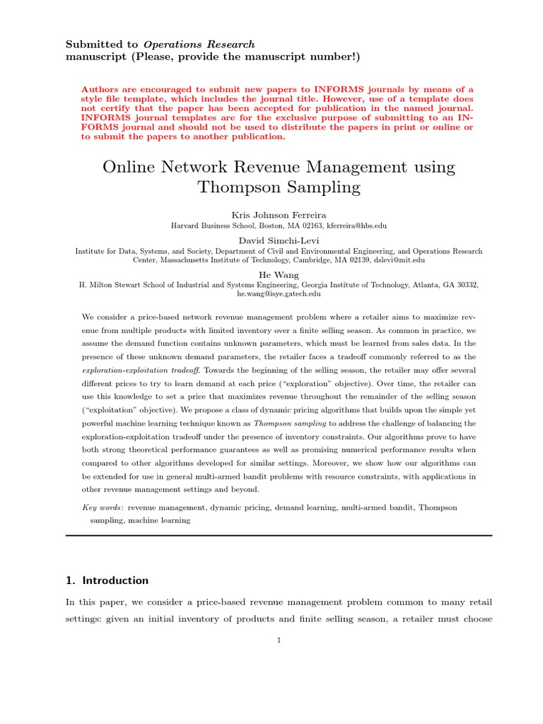 Thompson Sampling Paper - 7.13.18 | PDF | Mathematical Optimization ...