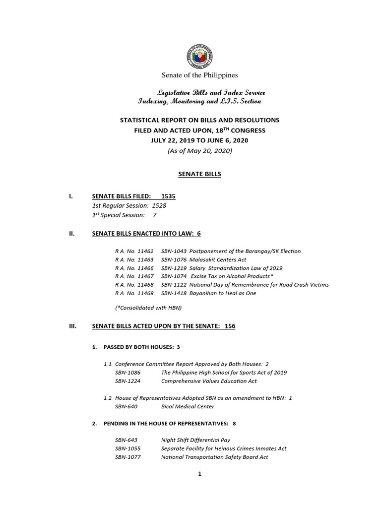 Statistical | Download Free PDF | United States Senate | Bill (Law)