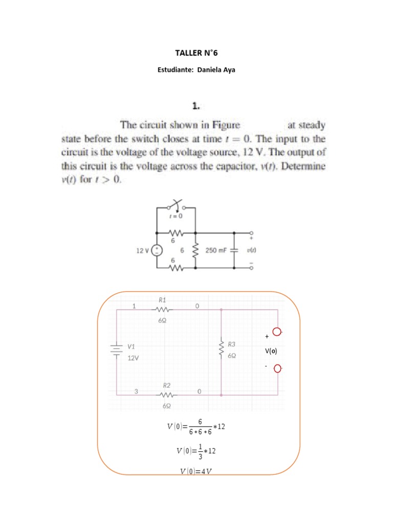 Circuit Analysis Taller N°6 | PDF