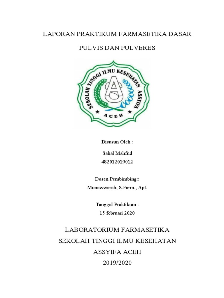 Serbuk dan Pulveres: Laporan Praktikum Pembuatan Sediaan Serbuk Dasar | PDF