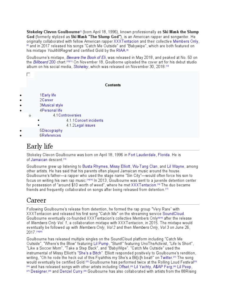 Rapper Ski Mask The Slump God's musical journey and debut album ...