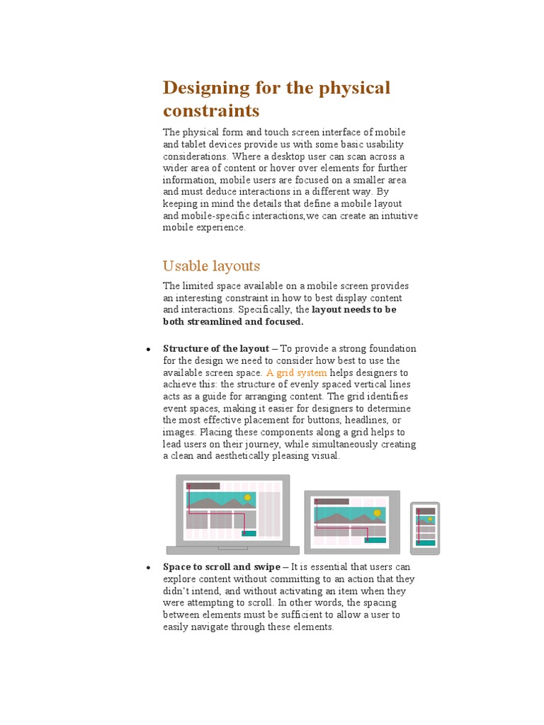 Designing For The Physical Constraints: Usable Layouts | PDF | Usability | Icon (Computing)