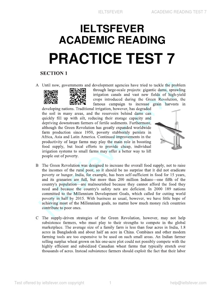 Practice Test 7: Ieltsfever Academic Reading | PDF