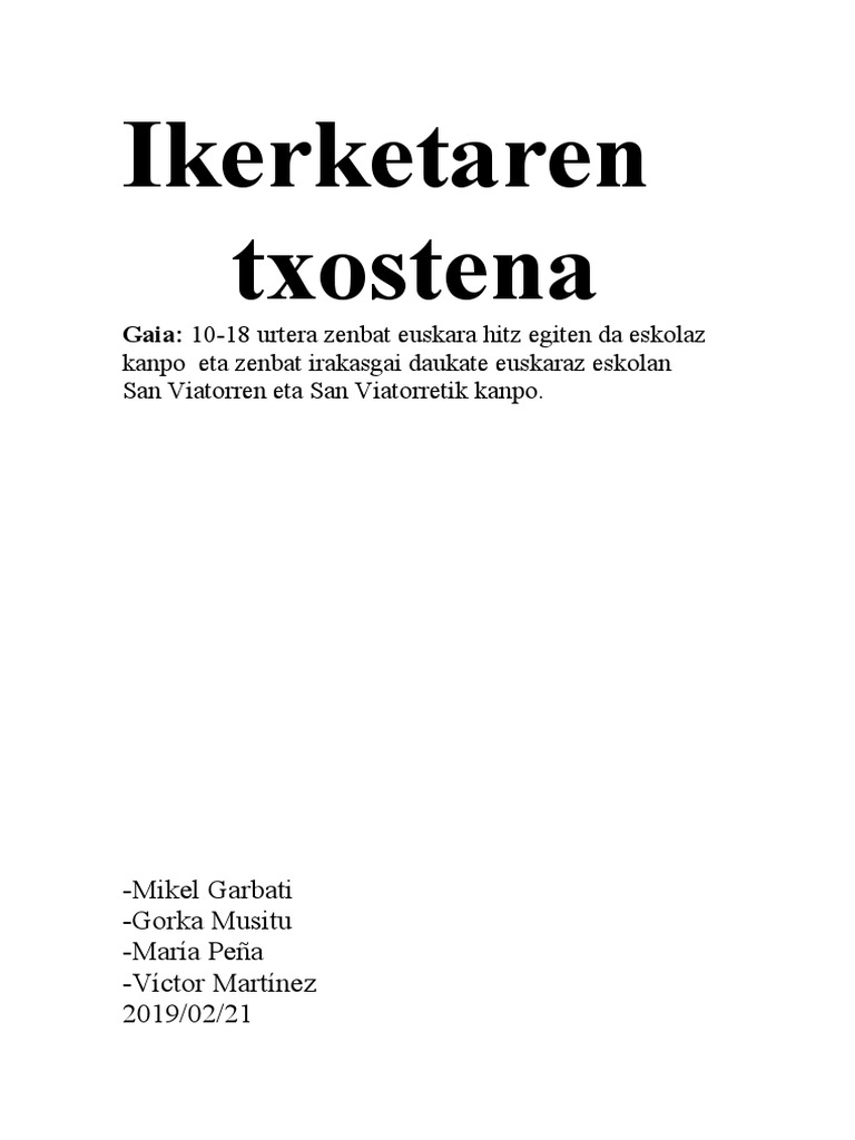 Ikerketa Txostena | PDF
