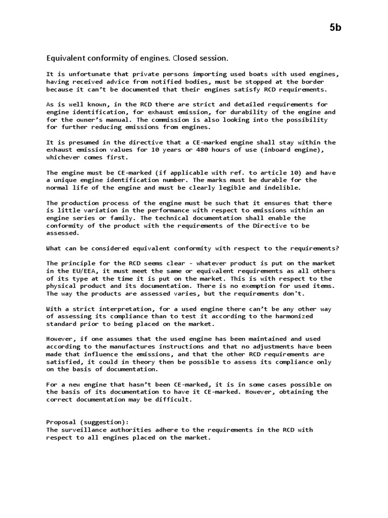 Equivalent Conformity of Engines. Closed Session | PDF | Conformity ...