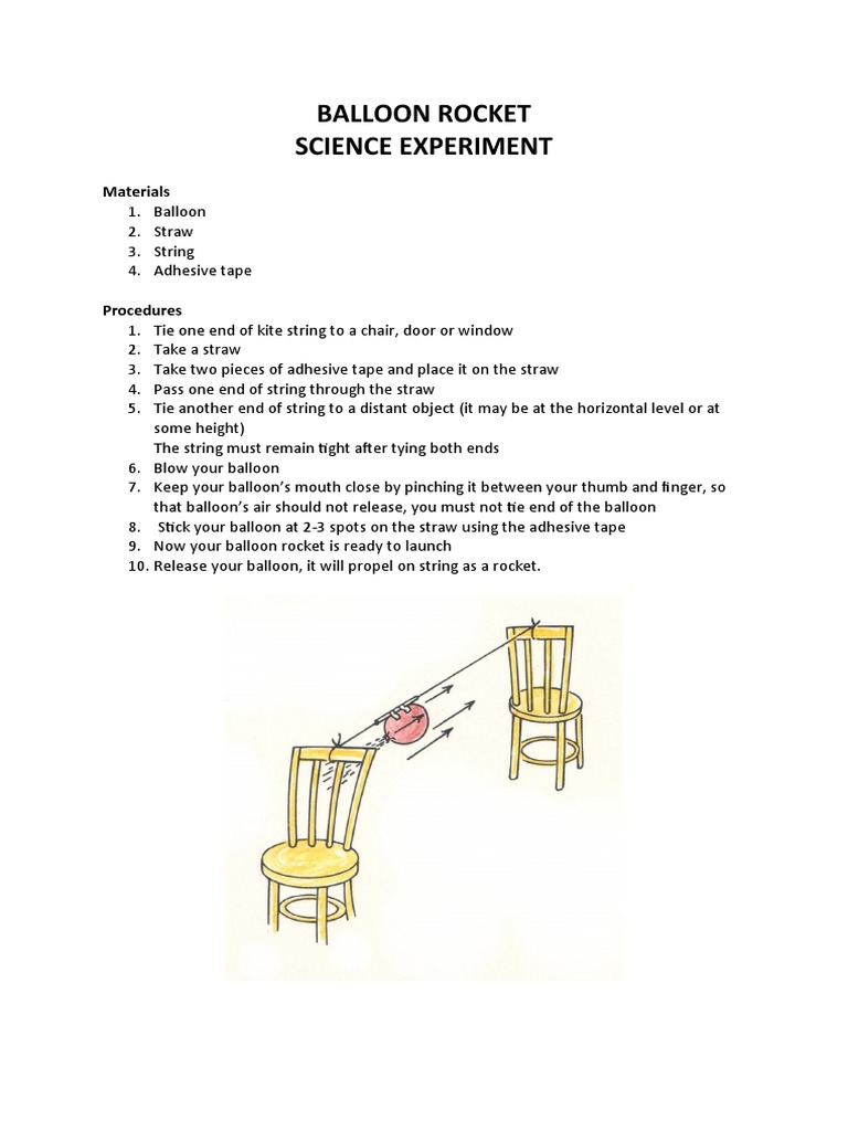 Balloon Rocket Science Experiment: Materials | PDF