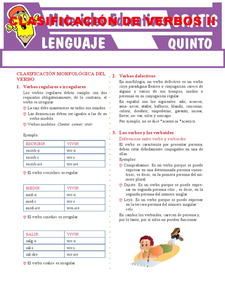 Clasificación de Verbos en Español | PDF | Verbo | Tipología Lingüística