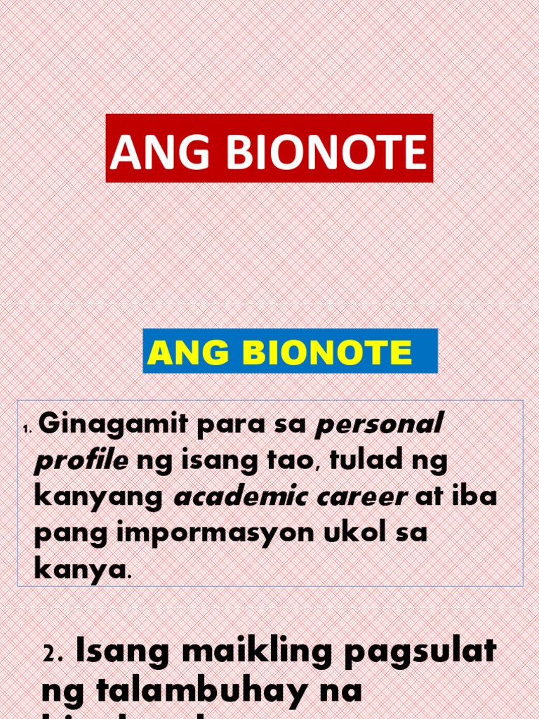 Bionote | PDF