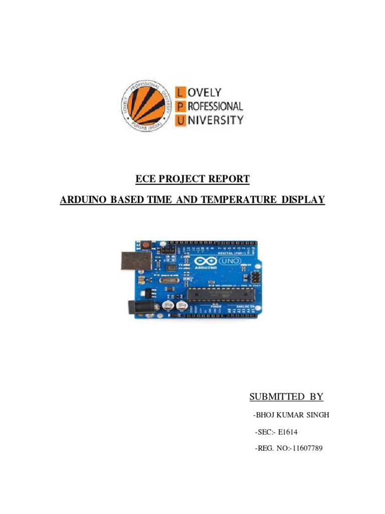 Ece Project Report Arduino Based Time and Temperature Display | PDF | Arduino | Electrical ...