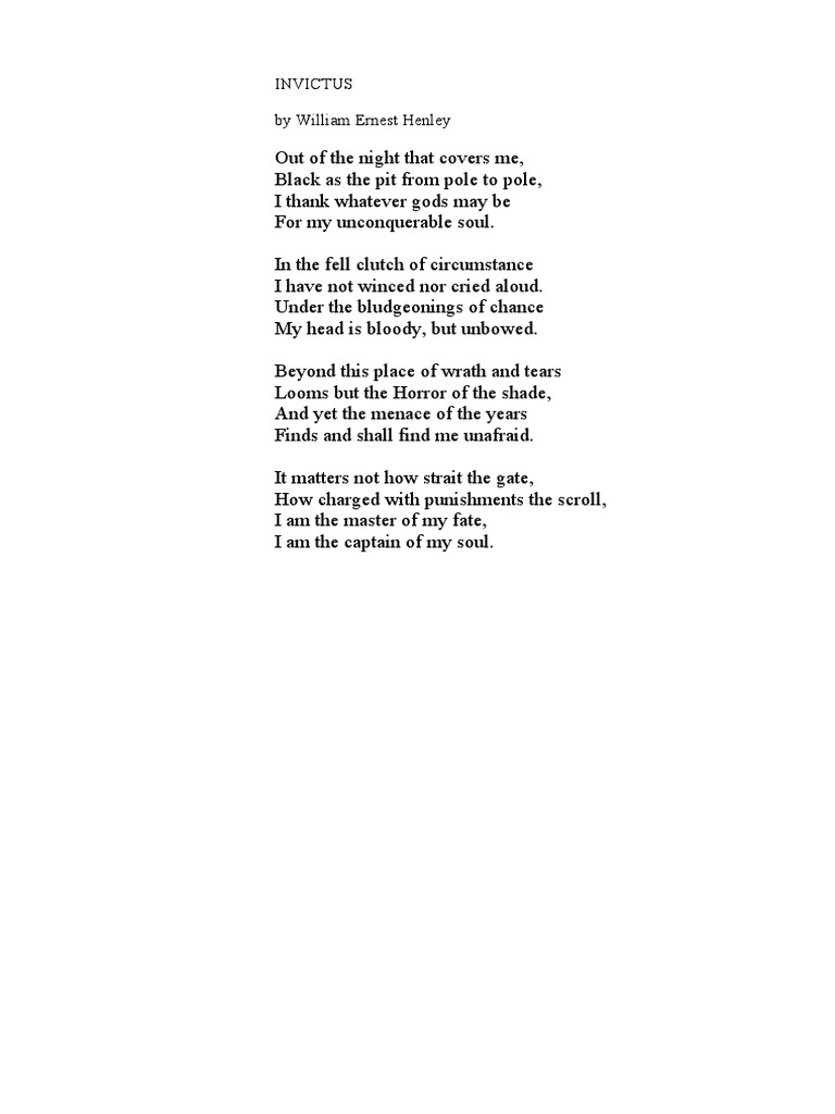 Invictus Poem PDF | PDF