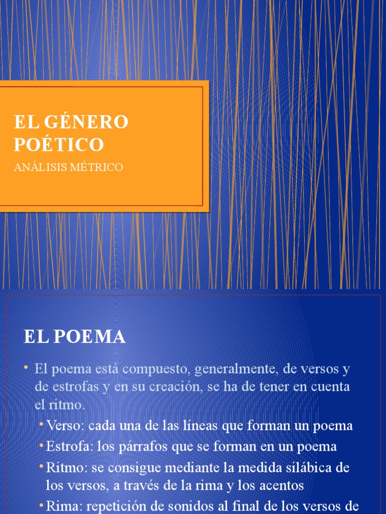 El Género Poético | PDF | Rima | Metro (poesía)