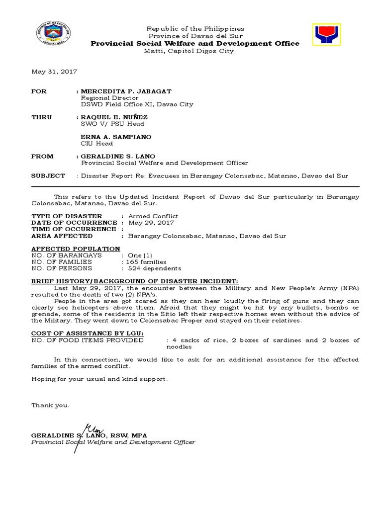 Incident Report (sample)