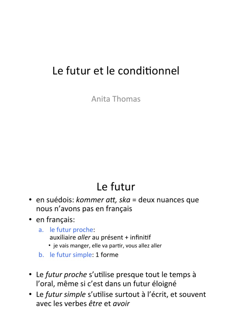 Futur Et Conditionnel PDF | PDF | Verbe | Grammaire