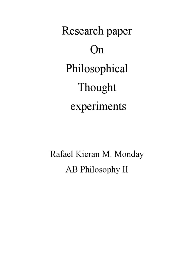 Philosophy Thought Experiments | PDF | Academic Discipline Interactions ...