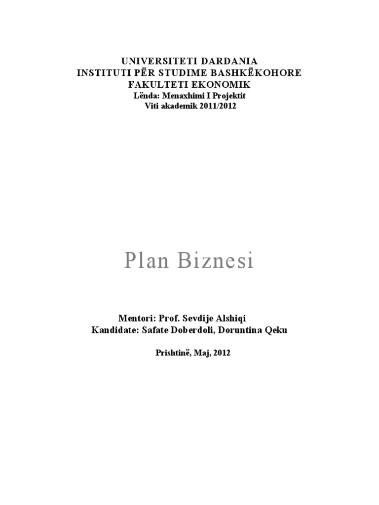 Plan Biznesi 2 | PDF