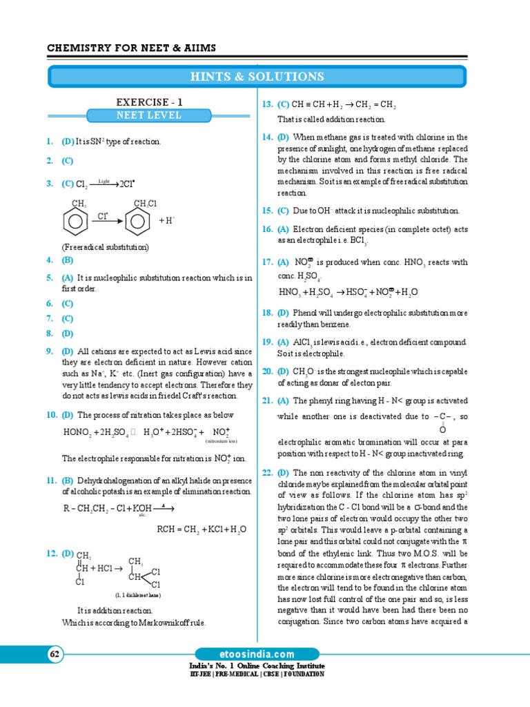 03 Reaction Mechanism (Solution) | PDF | Chemical Reactions | Chlorine