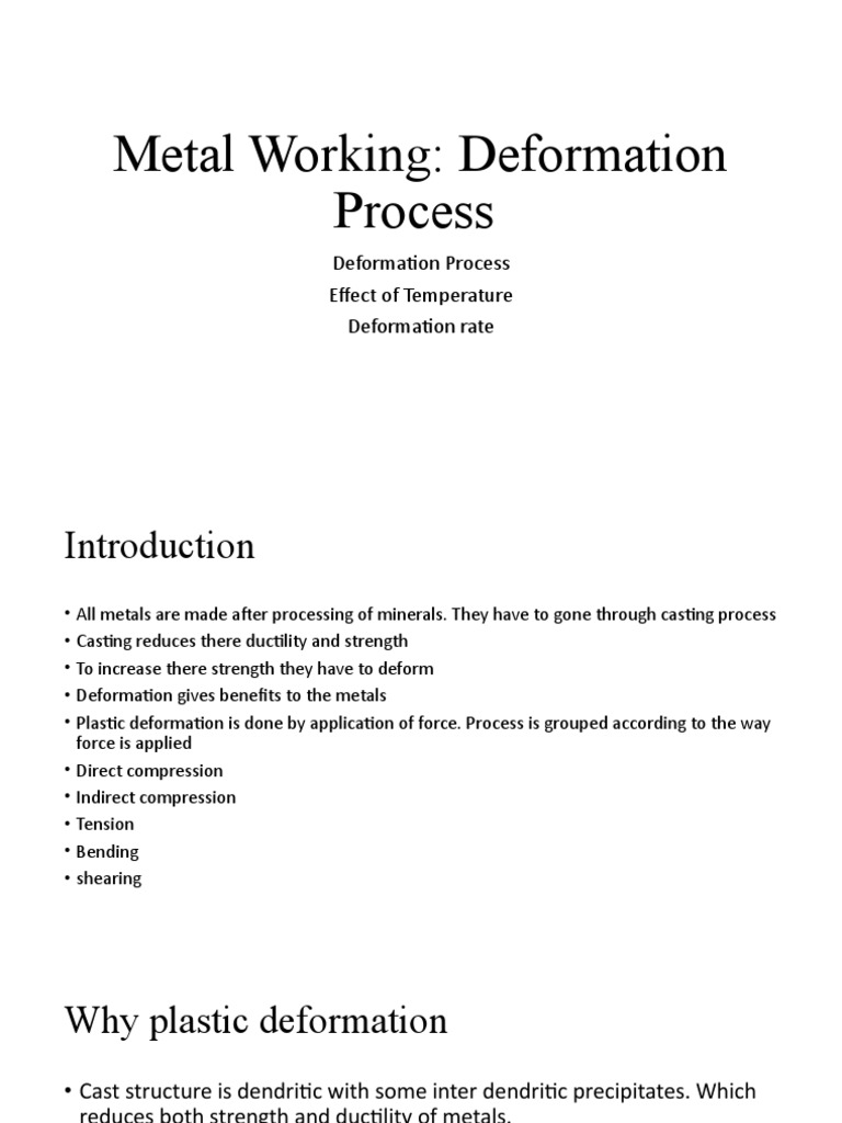 Metal Deformation | PDF | Plasticity (Physics) | Deformation (Engineering)
