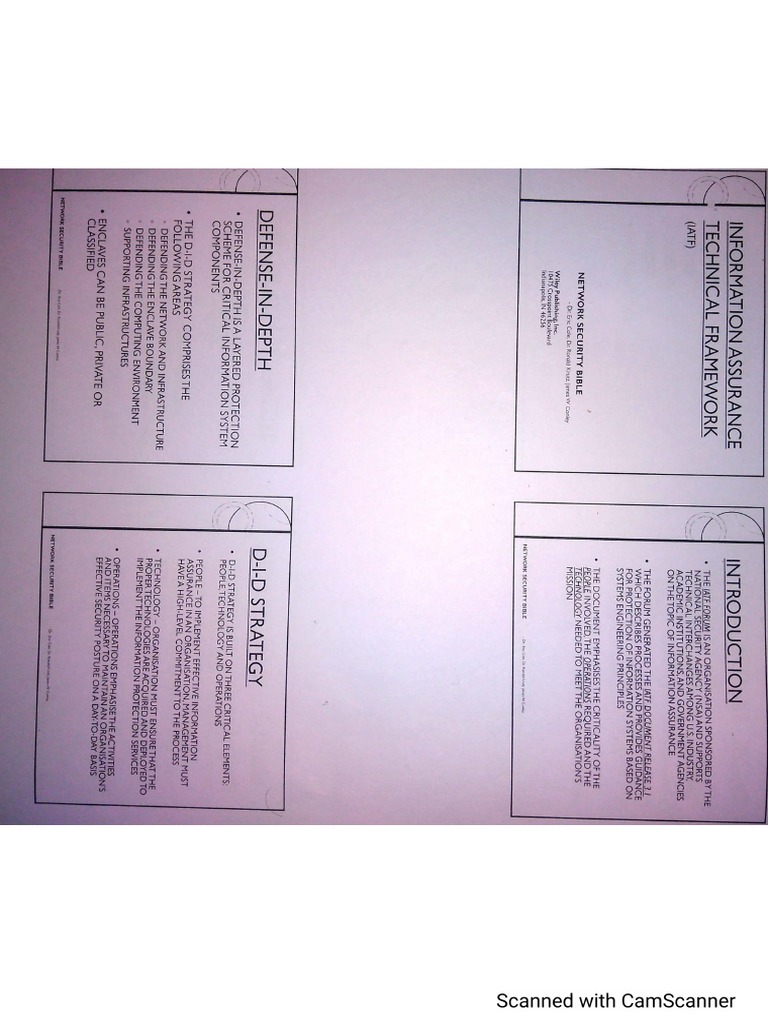 Information Assurance Technical Framework Notes | PDF