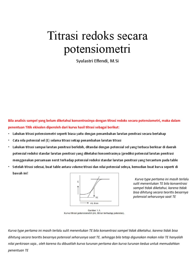 Tambahan Titrasi Redoks Secara Potensiometri | PDF