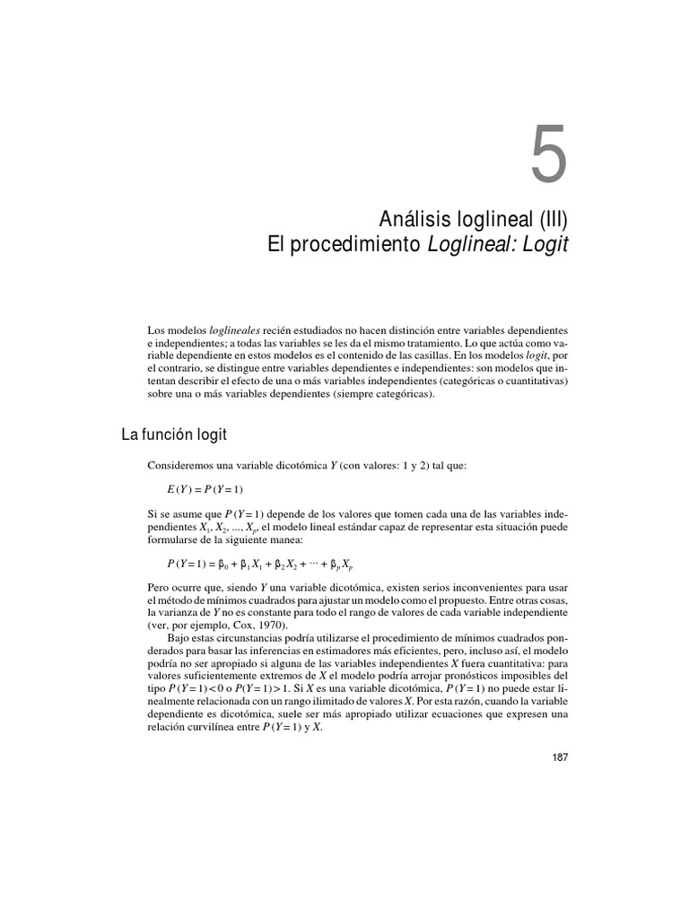 Logit 187-208 | PDF | Regresión logística | Estadísticas