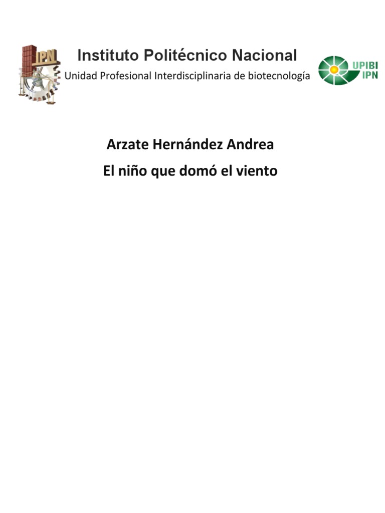 Niño Que Domo El Viento Ensayo | PDF