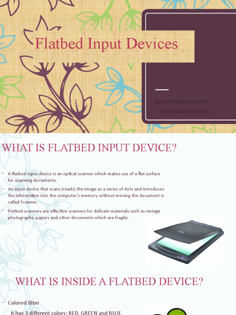 Flatbed Input Devices | PDF | Image Scanner | Charge Coupled Device
