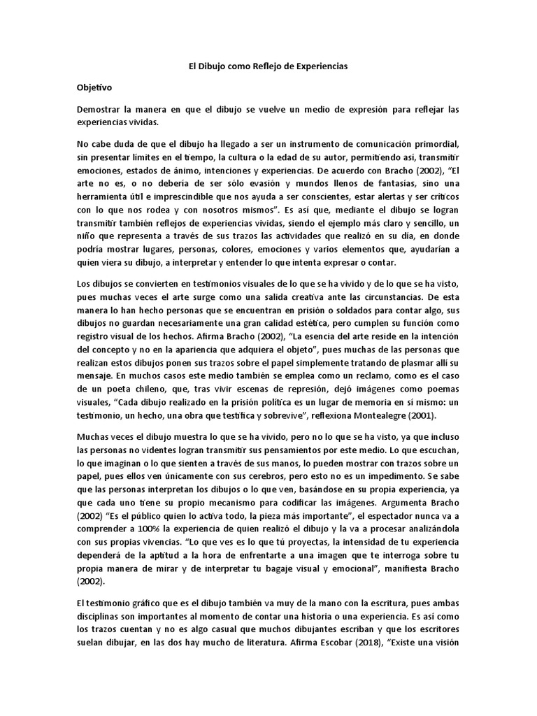 Ensayo El Dibujo Como Reflejo de Experiencias | PDF | Dibujo | Experiencia