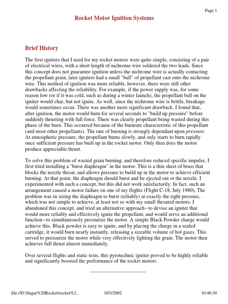 Ignition System PDF | PDF | Rocket Engine | Rocket Propellant