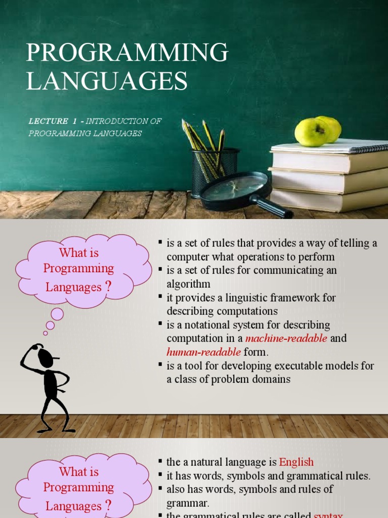 Programming Languages Lecture 1 Introduction Of Pdf Computer Programming Computer Program 2322