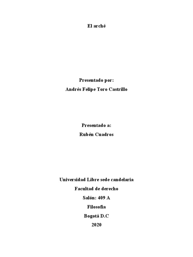 El Arché | PDF | Filosofía griega antigua | Verdad