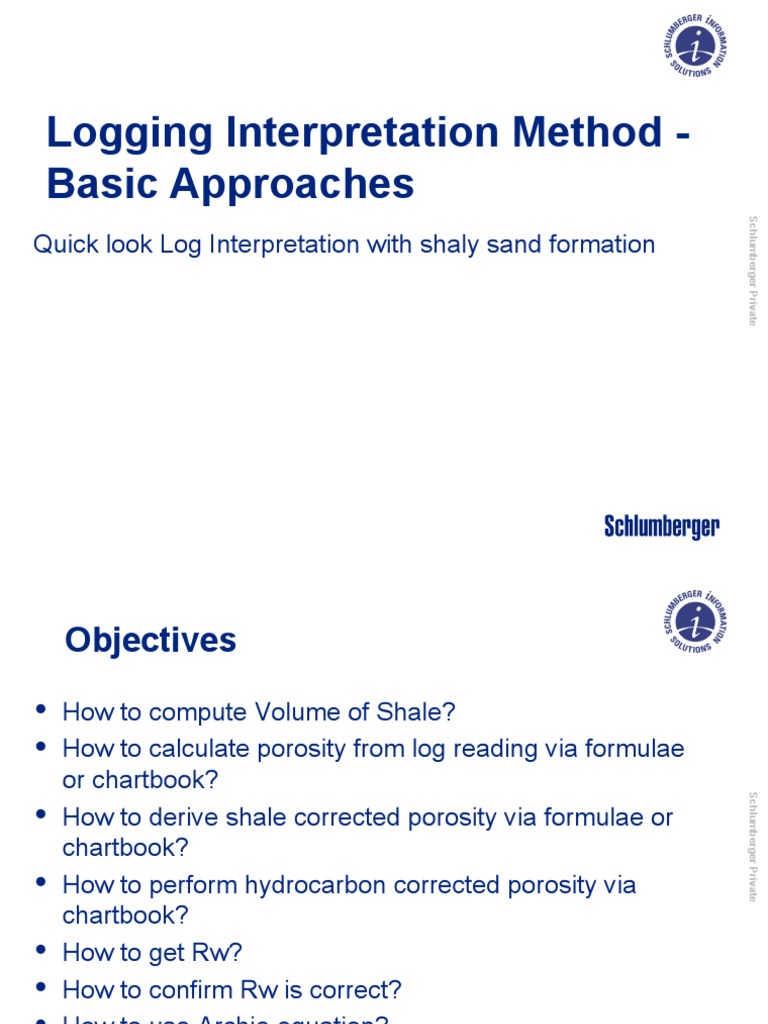 Basic Approaches to Log Interpretation in Shaly Sand Formations | PDF ...