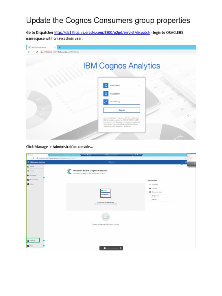 Update The Cognos Consumers Group Properties: Go To Dispatcher - Login ...