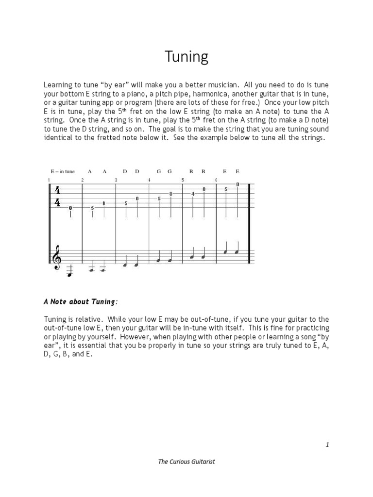 Tuning: A Note About Tuning | PDF