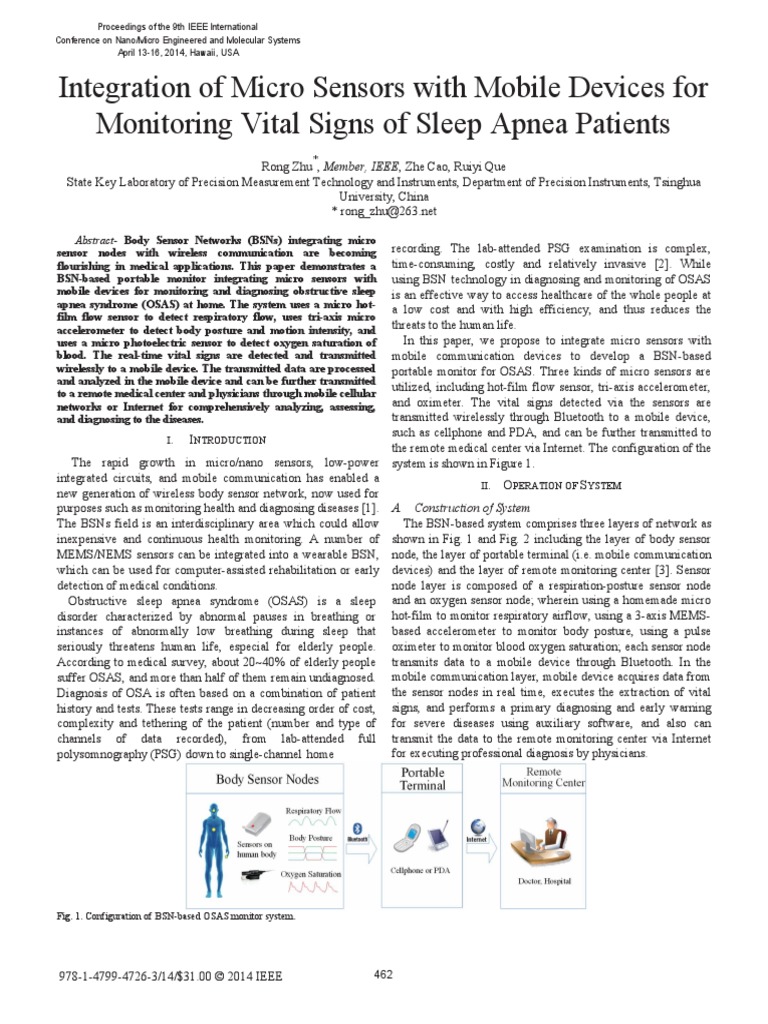 Integration of Micro Sensors With Mobile Devices For Monitoring Vital ...