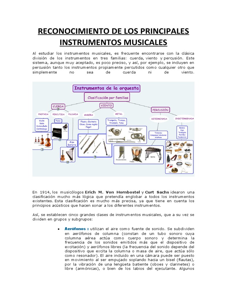 Reconocimiento de Instrumentos Musicales | PDF | Instrumentos musicales ...