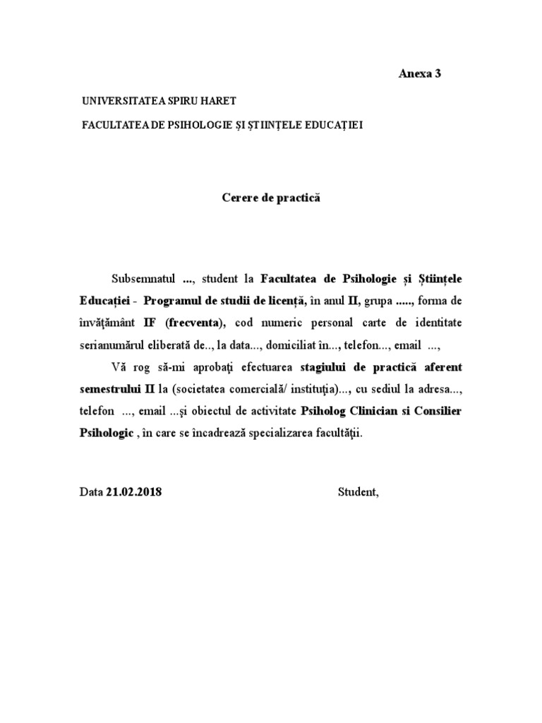 Cerere Practica | PDF