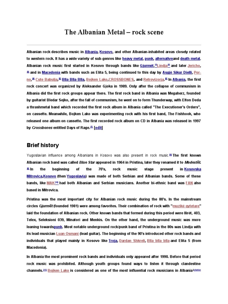 The Albanian Metal Rock Scene | PDF | Contemporary Music | European Music