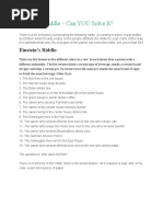Einstein Riddle Worksheet | PDF | Drink | Yellow