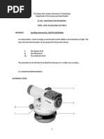 Auto Level Instrument Components Guide | PDF | Surveying | Equipment