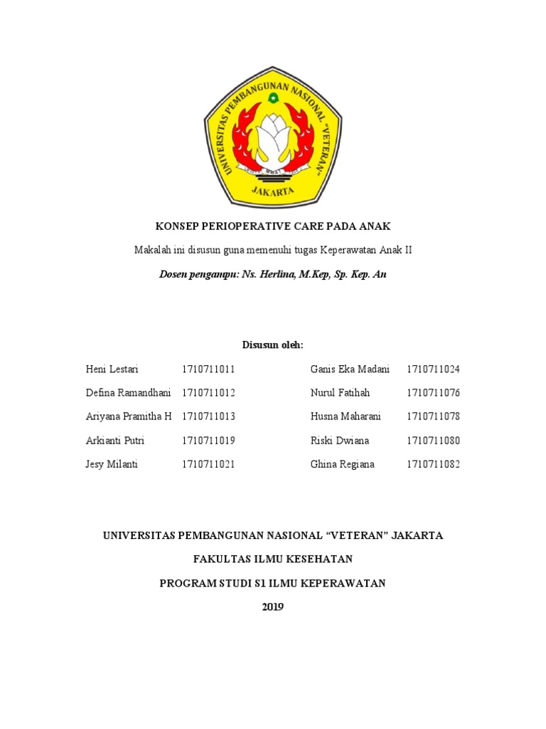 Word Perioperative Care Pada Anak | PDF | Kesehatan Holistik