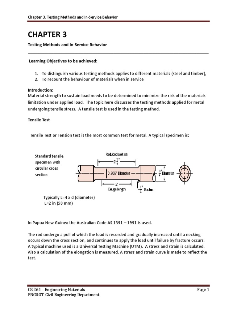 CHAPTER 3. Testing | PDF | Fracture | Deformation (Engineering)