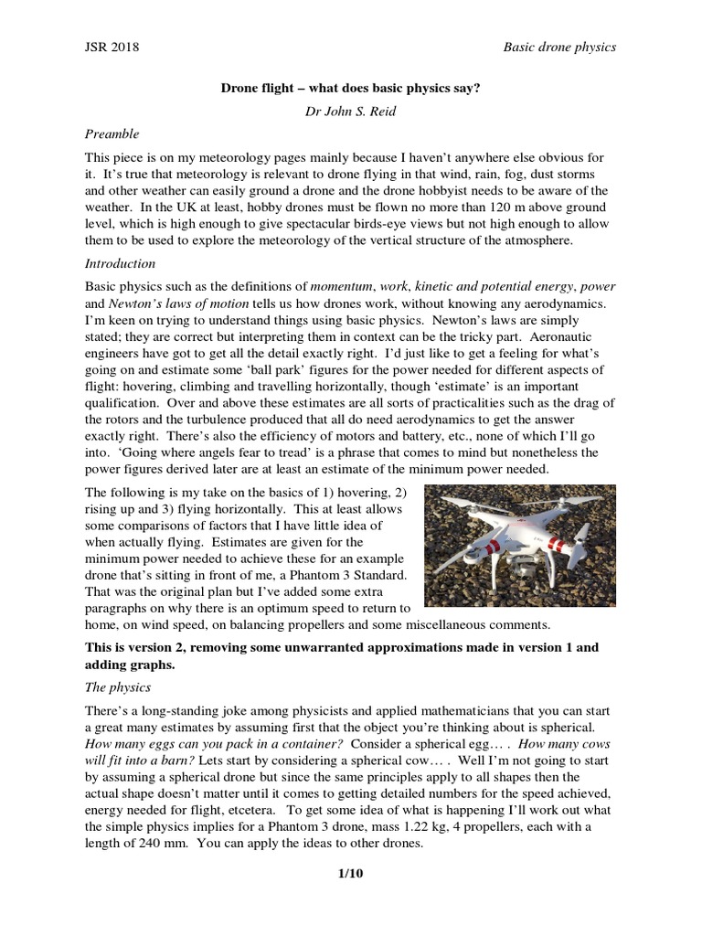 Drone Flight - What Does Basic Physics Say? | PDF | Rotation Around A ...